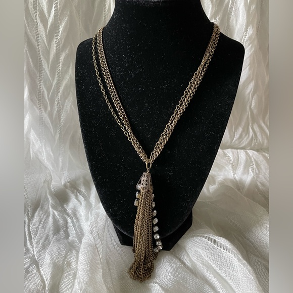 Jewelry | Very Long Vintage Multi Strands With Chains And Rhinestone ...